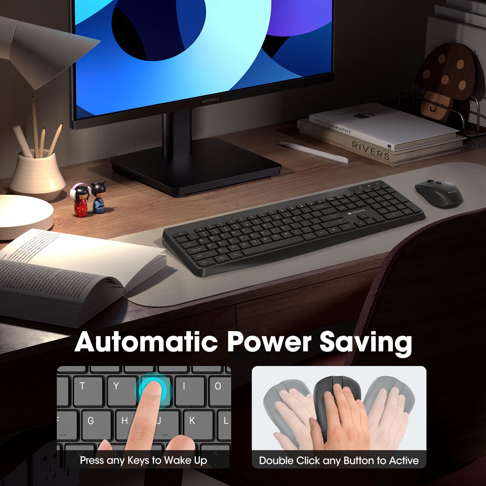Snapklik.com : Wireless Keyboard And Mouse Combo,KOORUI 2.4G Silent ...