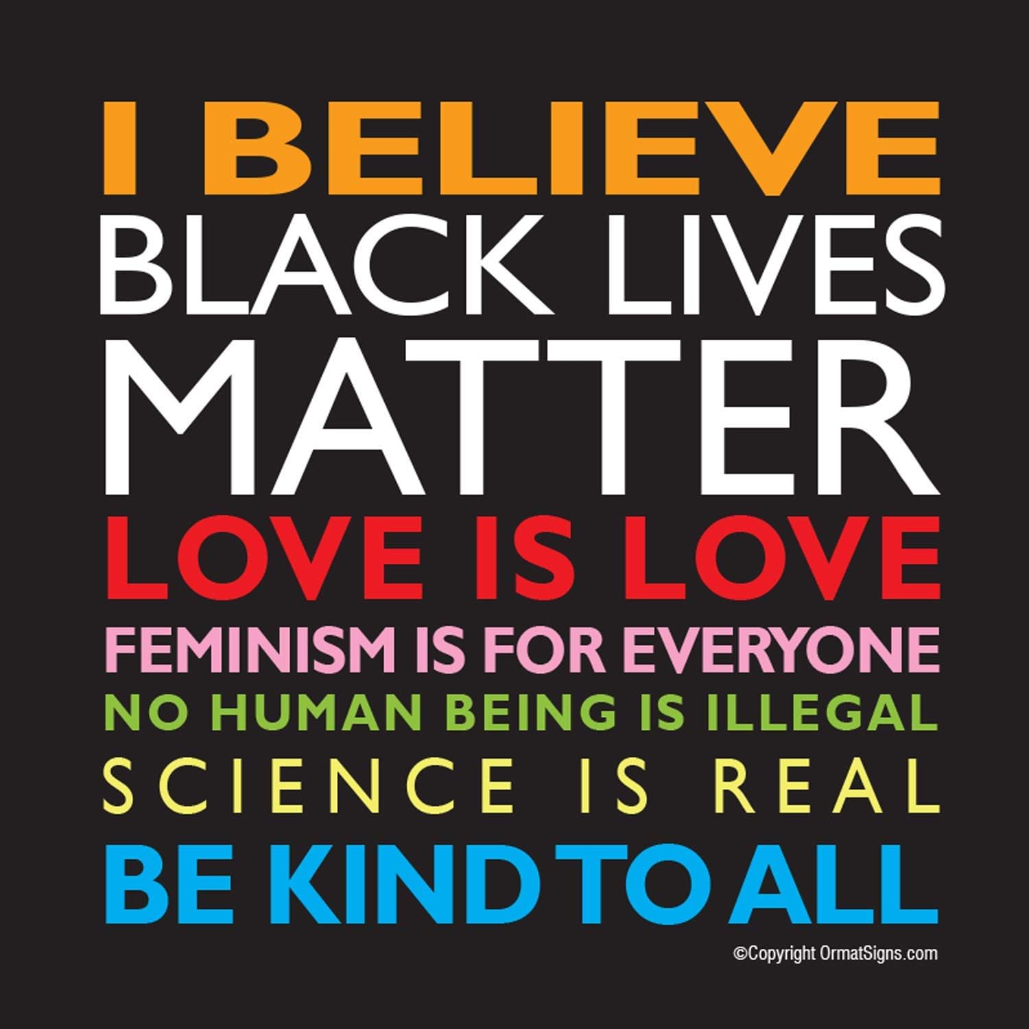 Amazon.com: ORMAT Black lives matter bumper sticker, 4 Inch black lives ...