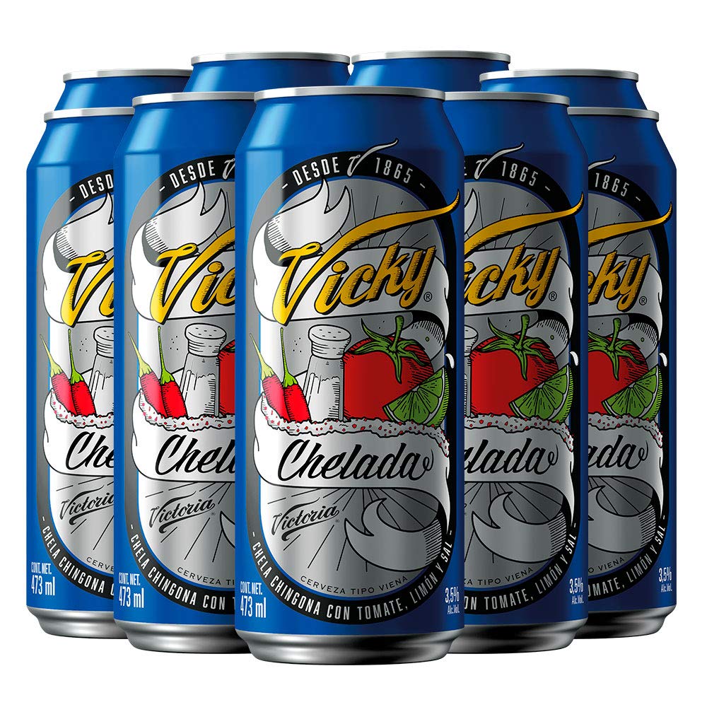 Cerveza Preparada Victoria Vickychelada 24 latas de 473ml c/u : Amazon ...