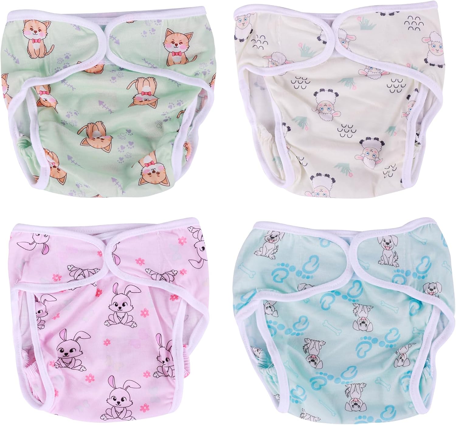 Amazon.com: 4 PCS Baby Doll Diapers Underwear Animal Pattern for 17-22 ...