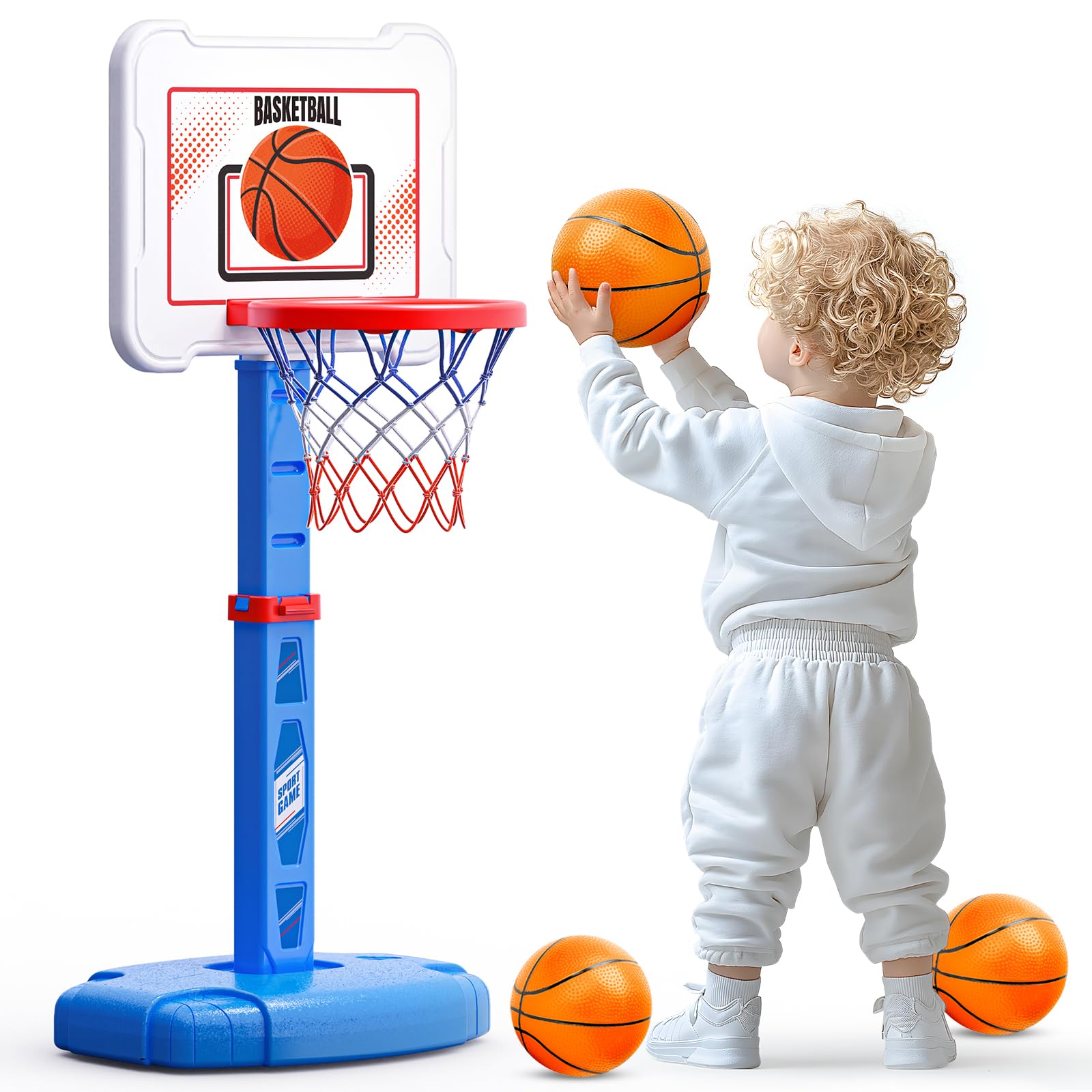 Amazon.com: Toddler Basketball Hoop Indoor for Kids, Height Adjustable ...