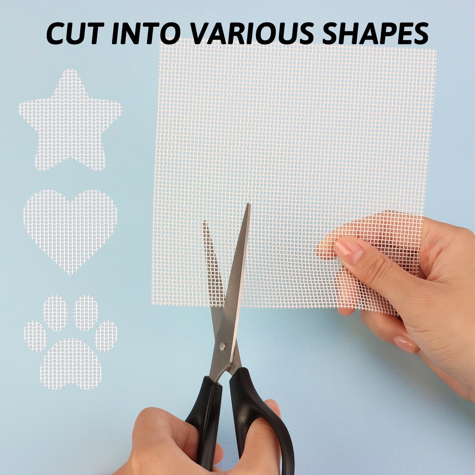 12 Pcs Plastic Mesh Canvas Sheet 15 x 15 cm Square Cross Stitch Mesh ...