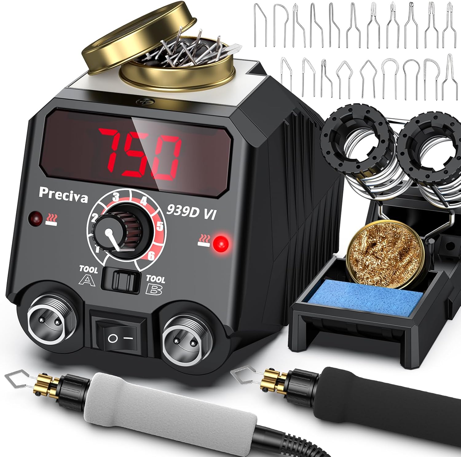 Preciva Digital Soldering Iron Station Kit, Pyrography Kit Wood Burning ...