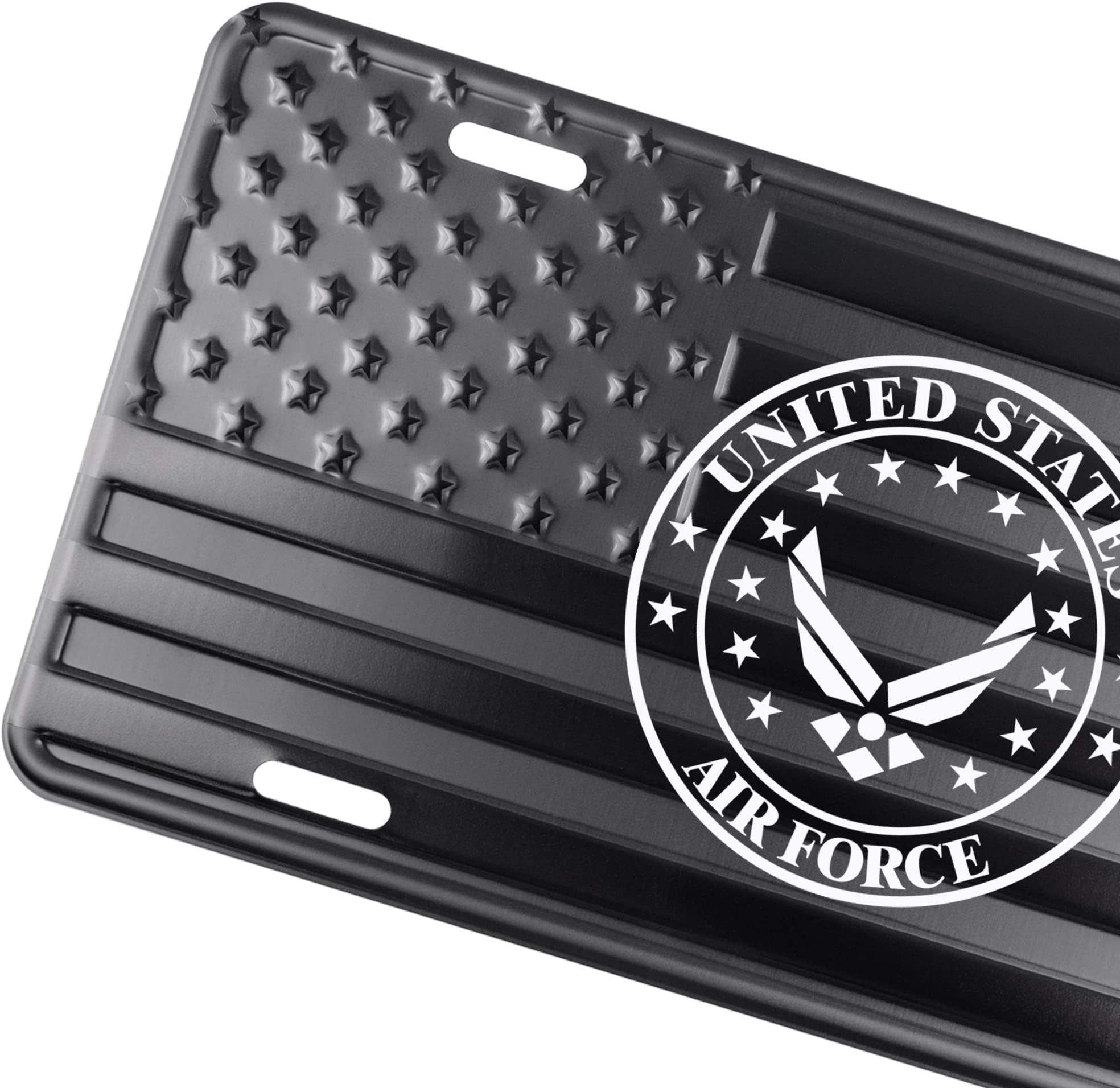 Amazon.com: Army License Plate Tag Laser Etched on Embossed Black on ...
