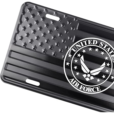 Amazon.com: Bold Engraved US Air Force Veteran Aluminum Metal Black ...