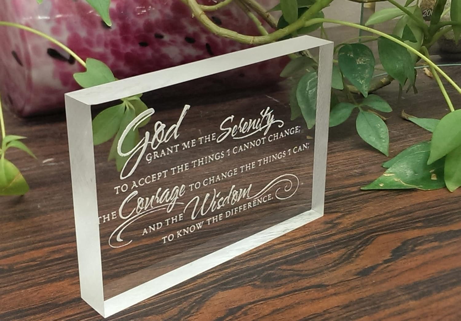 Amazon.com: Serenity Prayer Engraved Acrylic Desk Plaque : Home & Kitchen
