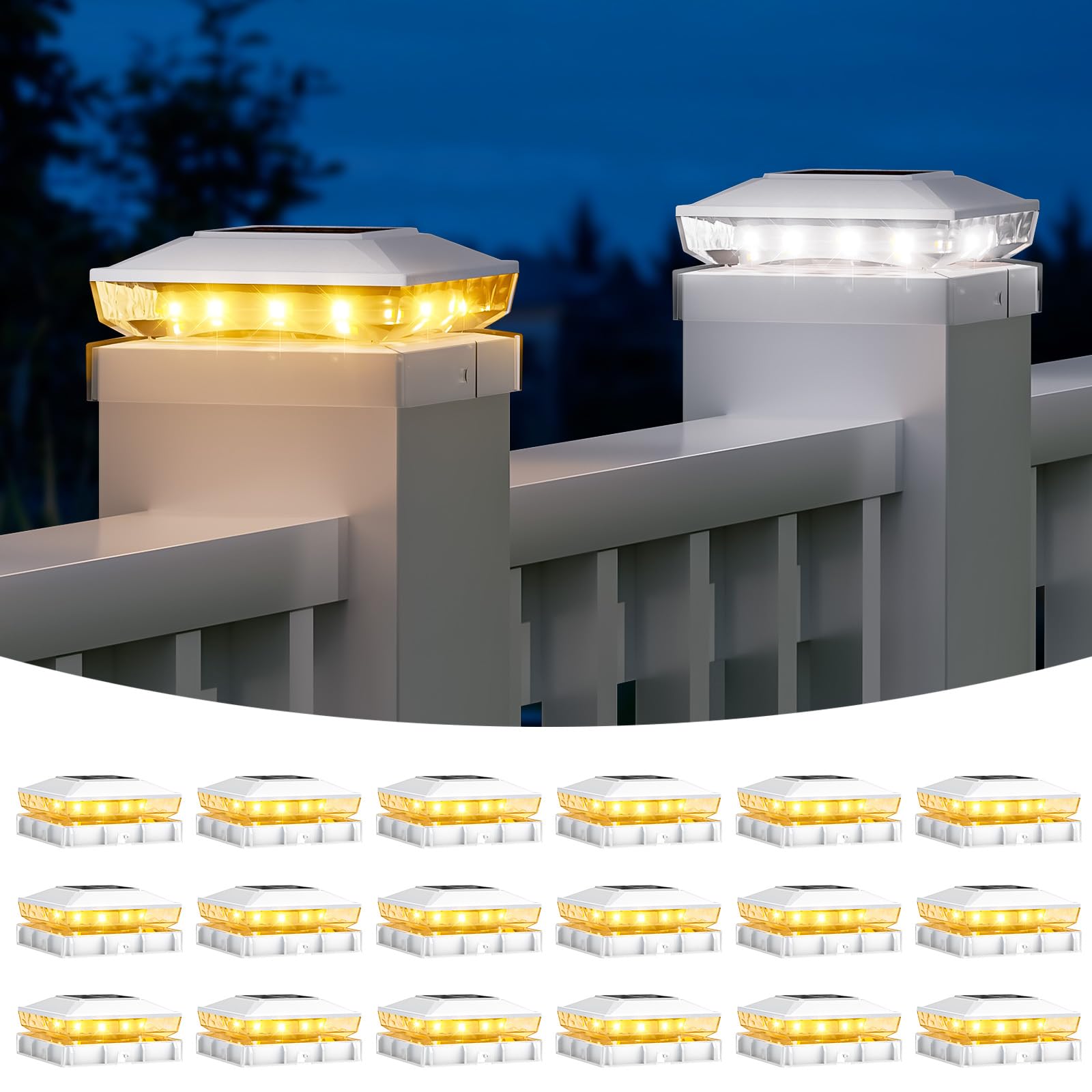 Snapklik.com : NIORSUN Solar Post Cap Lights Outdoor Waterproof, 2 ...