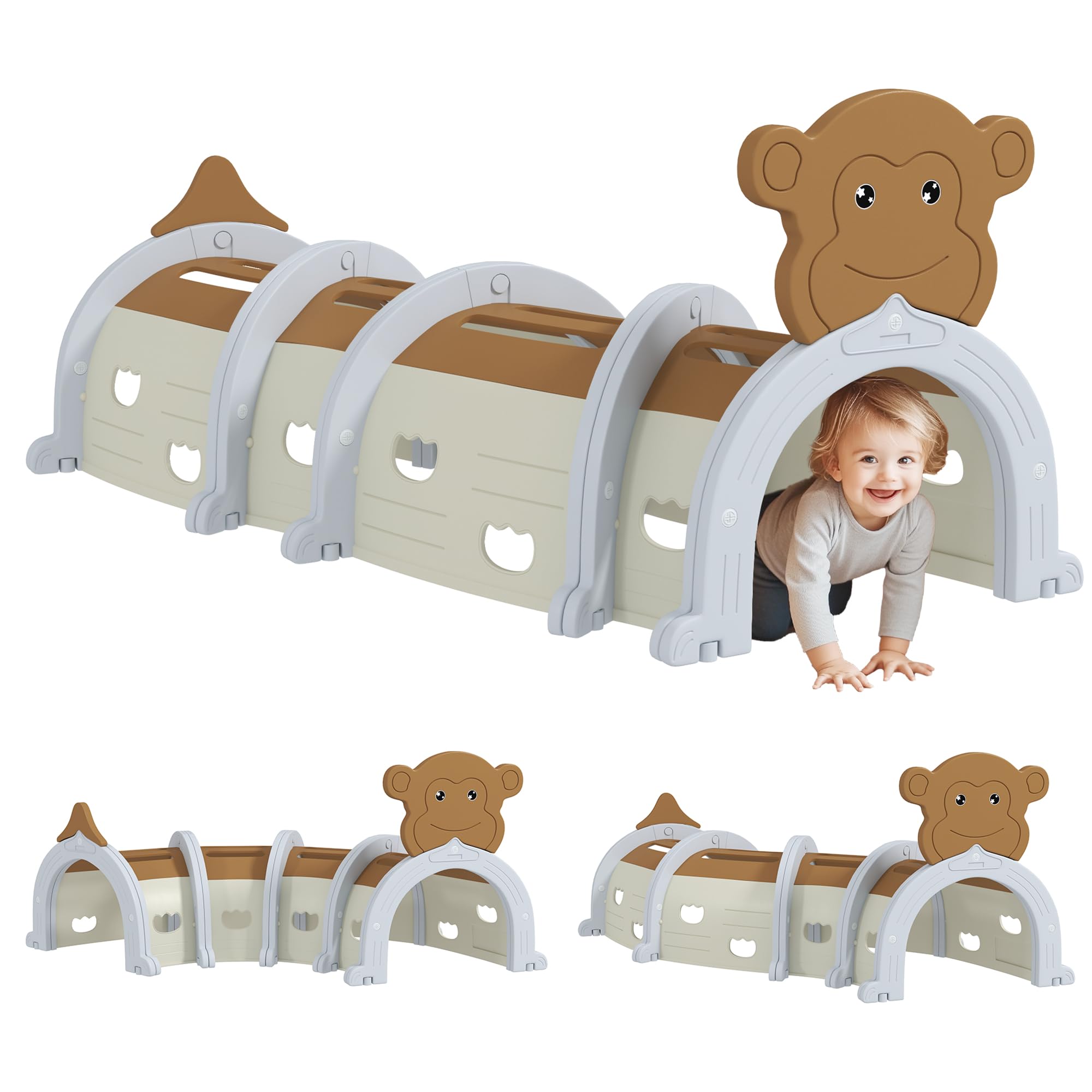 Amazon.com: Qaba Monkey Kids Play Tunnel, Toddler Tunnel for Kids 3-6 ...