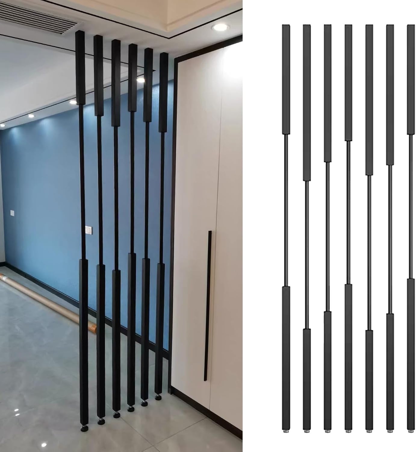 Room Divider Rod, No Drilling Wall Separation Column, Floor To Ceiling ...
