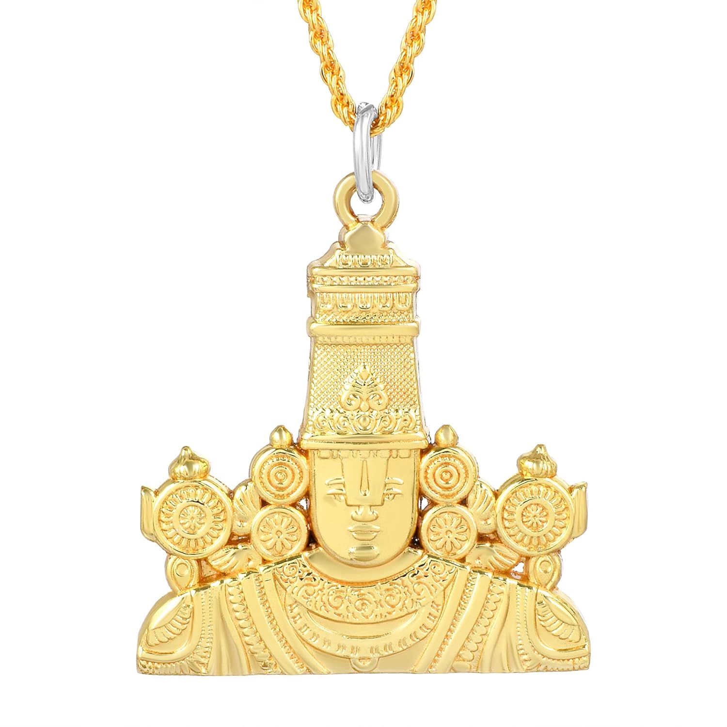 Buy Memoir Brass Goldplated Tirupati Balaji Reversible Heavy Chain ...