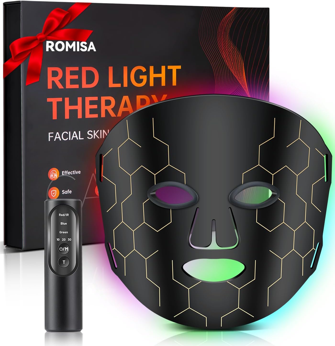 Amazon.com: ROMISA Red Light Therapy Mask for Face, 8-1 Colors Light ...