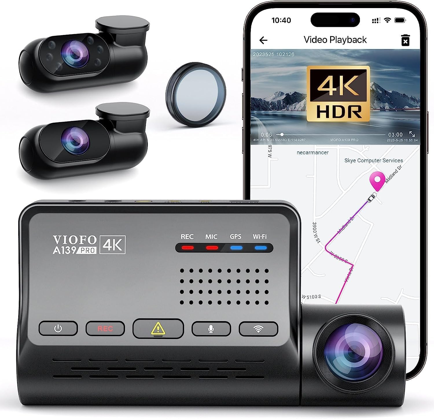 VIOFO A139 Pro 1CH 4K HDR Dashcam vorne, STARVIS 2 Sensor, Dash Cam ...