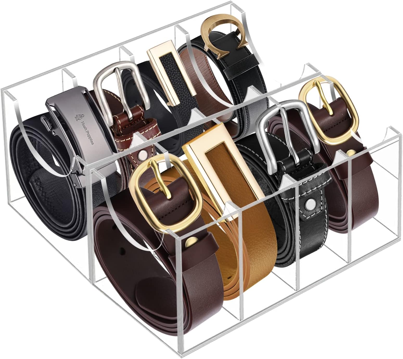 Amazon.com: 2 Pieces Belt Organizer Acrylic Belt Storage Holder 7 ...