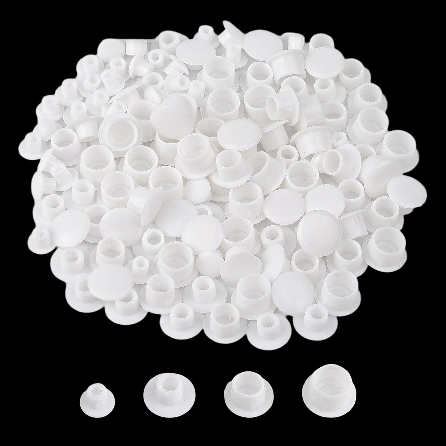 120Pcs Plastic Hole Plugs White 4 Sizes Plastic Screw Covers Caps White ...