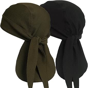 VECRY Sweat Wicking Do Rags Skull Cap for Men Women Thin Dew Rag ...