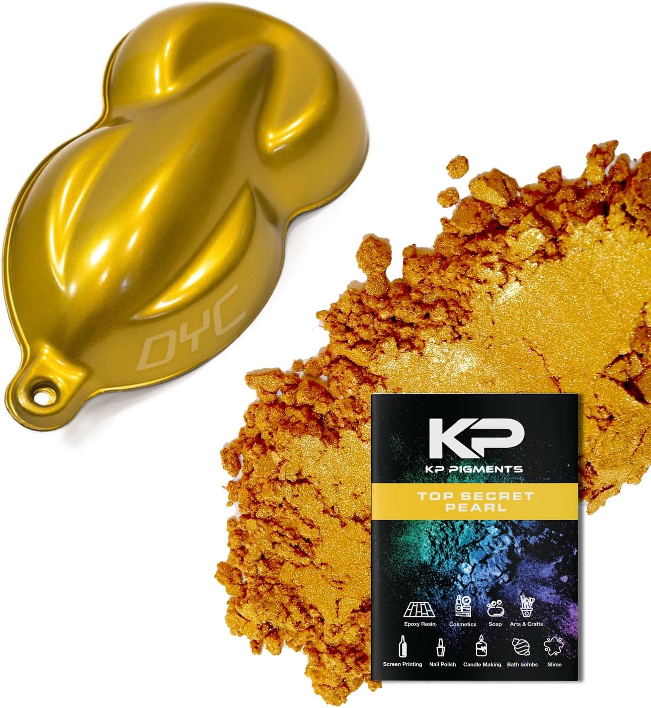 Amazon.com: KP Pigments Top Secret Gold Pearlescent 100% Pure Fine Mica ...