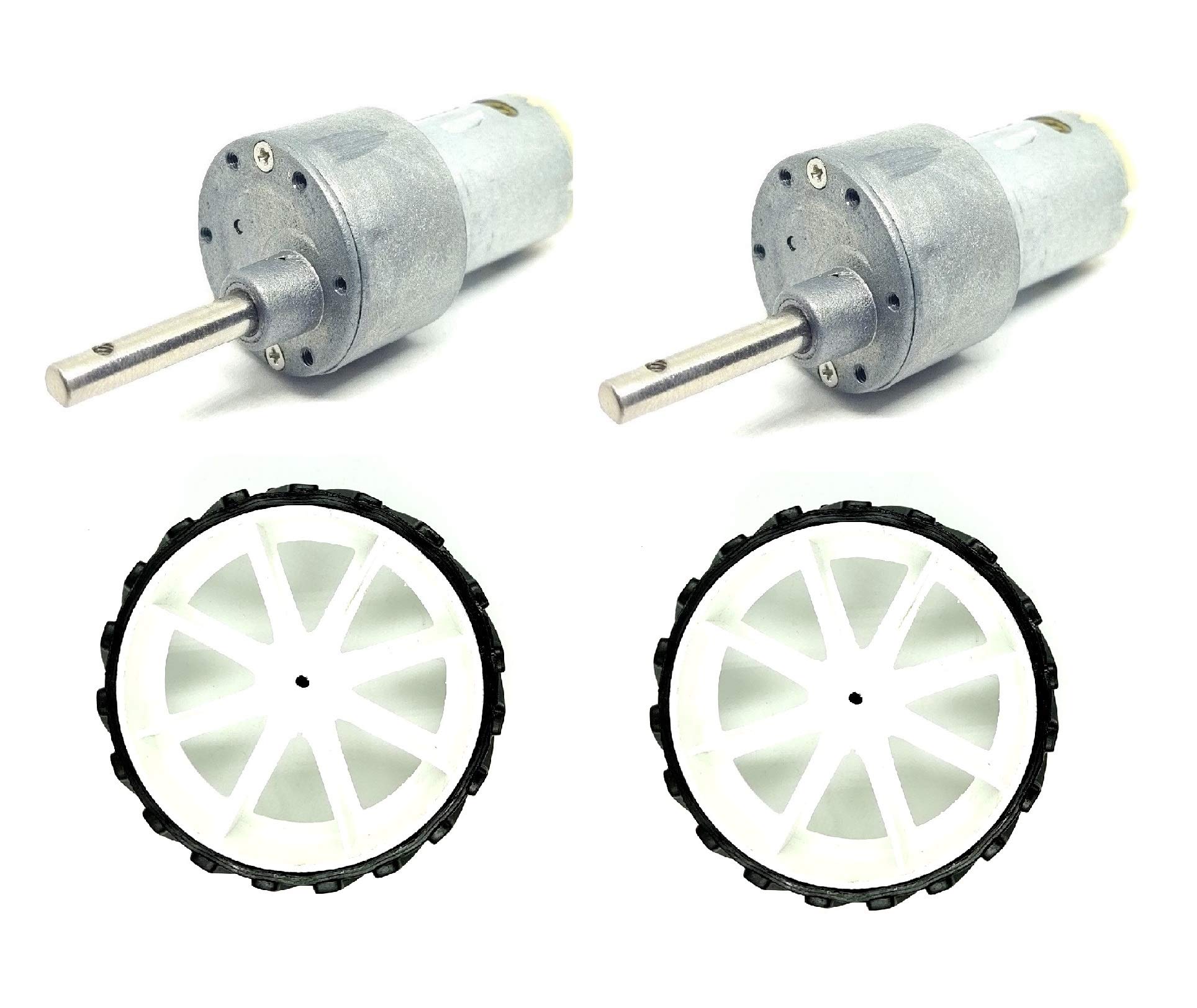 Buy INVENTO 2pcs 12v 10 Kg-cm 100 RPM Side Shaft High Torque Geared DC ...