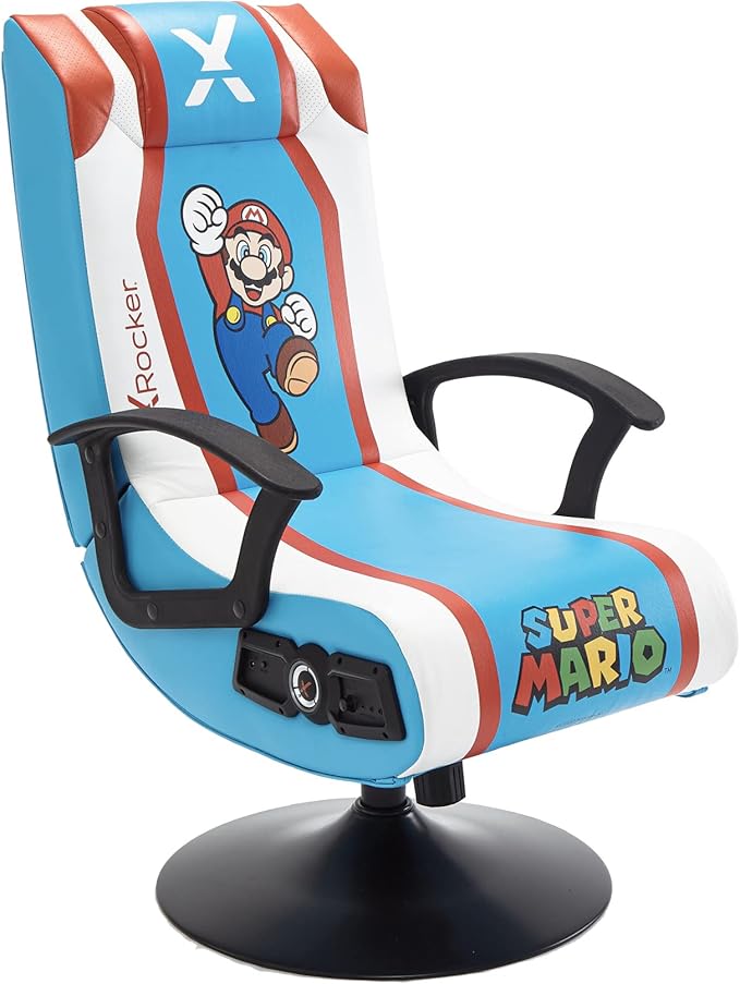 Amazon.com: X Rocker Super Mario Video Gaming Pedestal Chair, Official ...