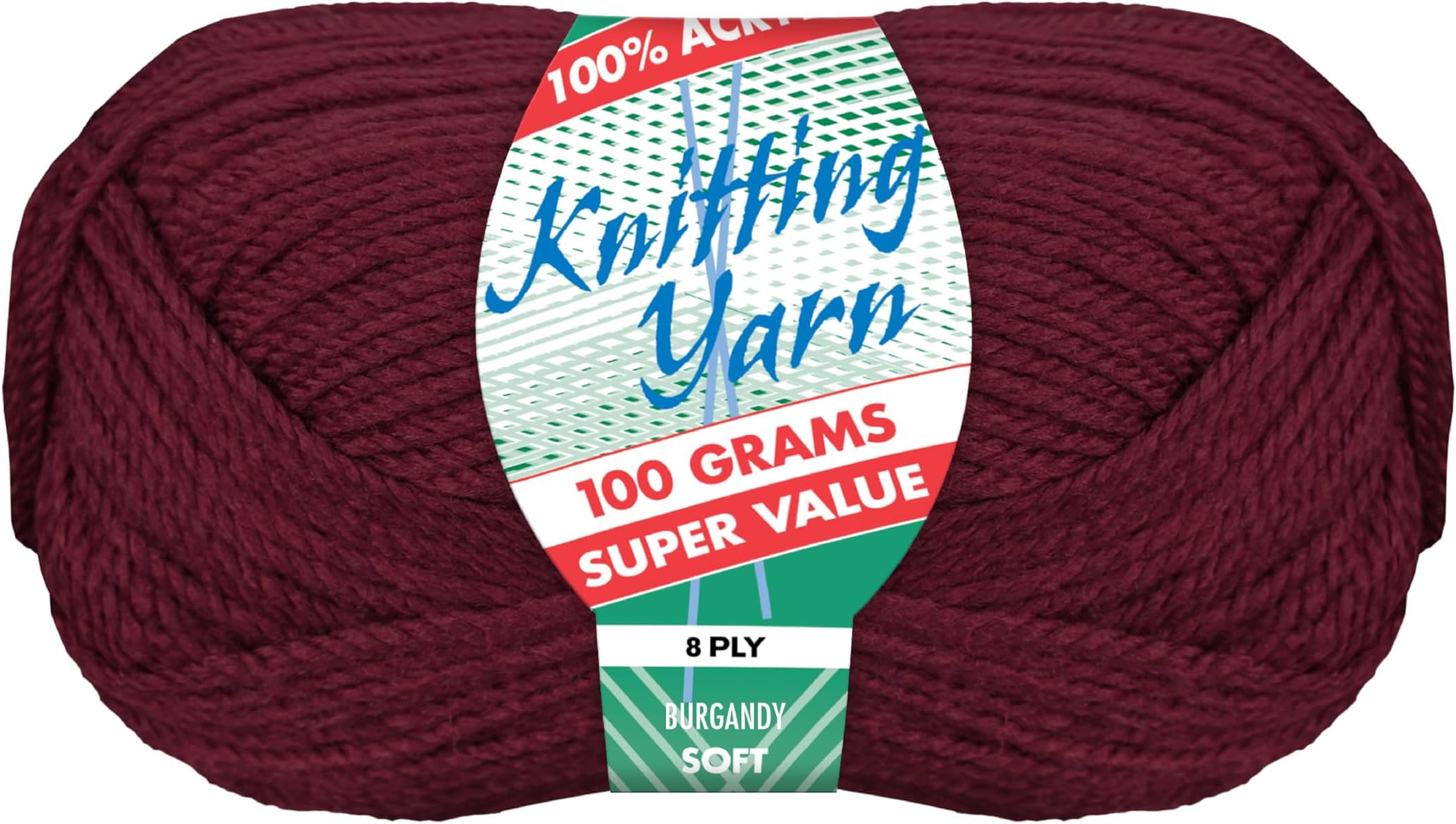 Yatsal 100% Acrylic 8-Ply Knitting Yarn 100 g, Burgundy : Amazon.com.au ...