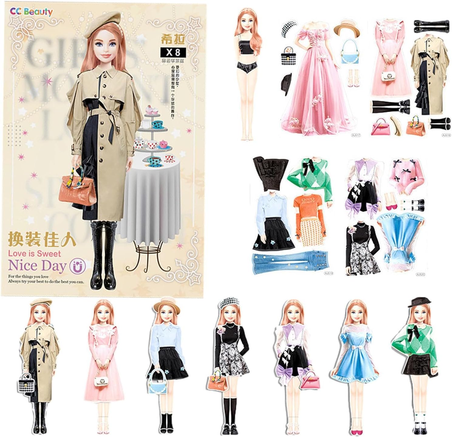 Amazon.com: Princess Dress-Up Magnetic Paper Doll - Magnetic Baby Dress ...