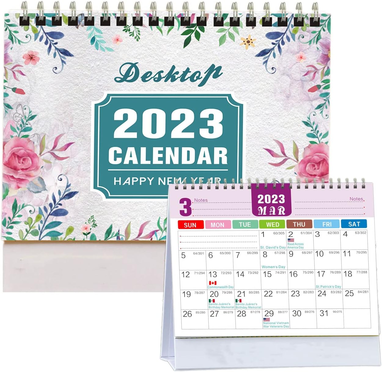 Desk Calendar 2023 - Standing Flip Calendar 2023, Jan 2023 – Dec 2023 ...
