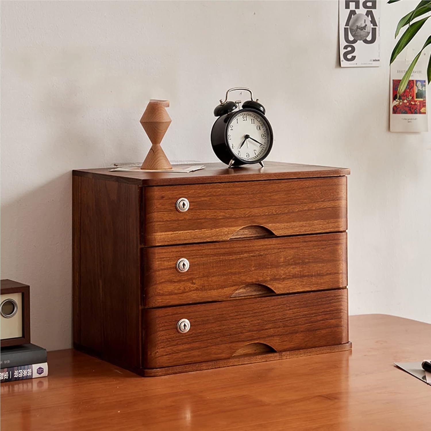 Amazon.com: Solid Wood Storage Box - Desktop File Cabinet, With Lock ...