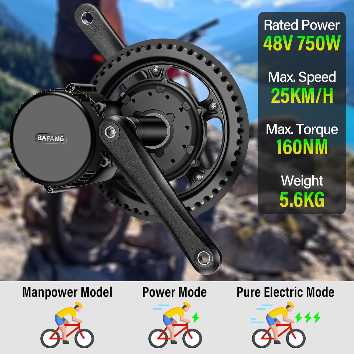 BAFANG 48V 750W Mid Drive Motor Kit with C18 Philippines | Ubuy