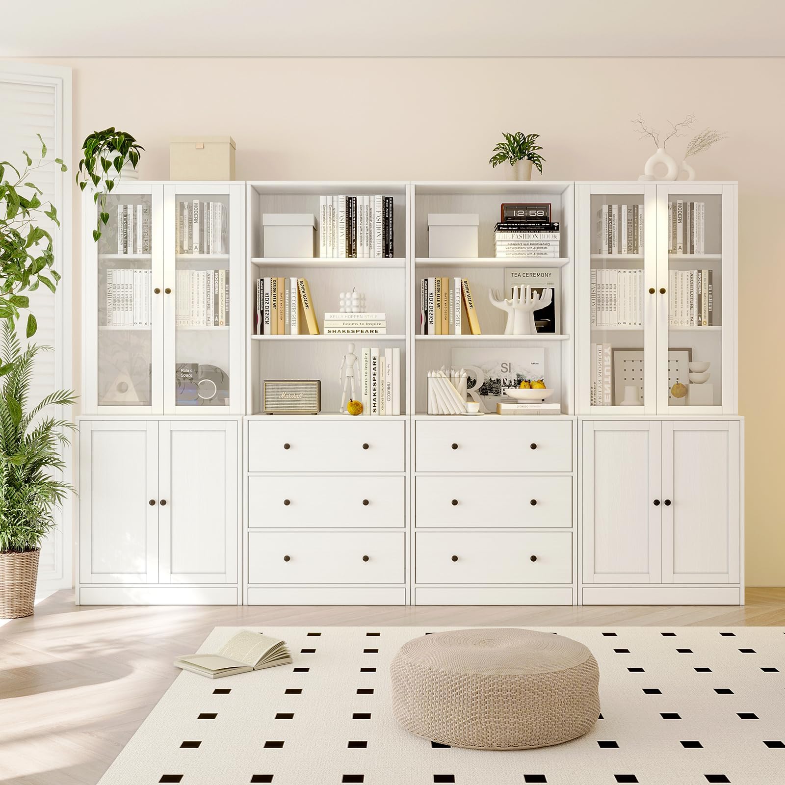 Amazon.com: Parker House Pure Modern Wood Modular Library Wall in ...