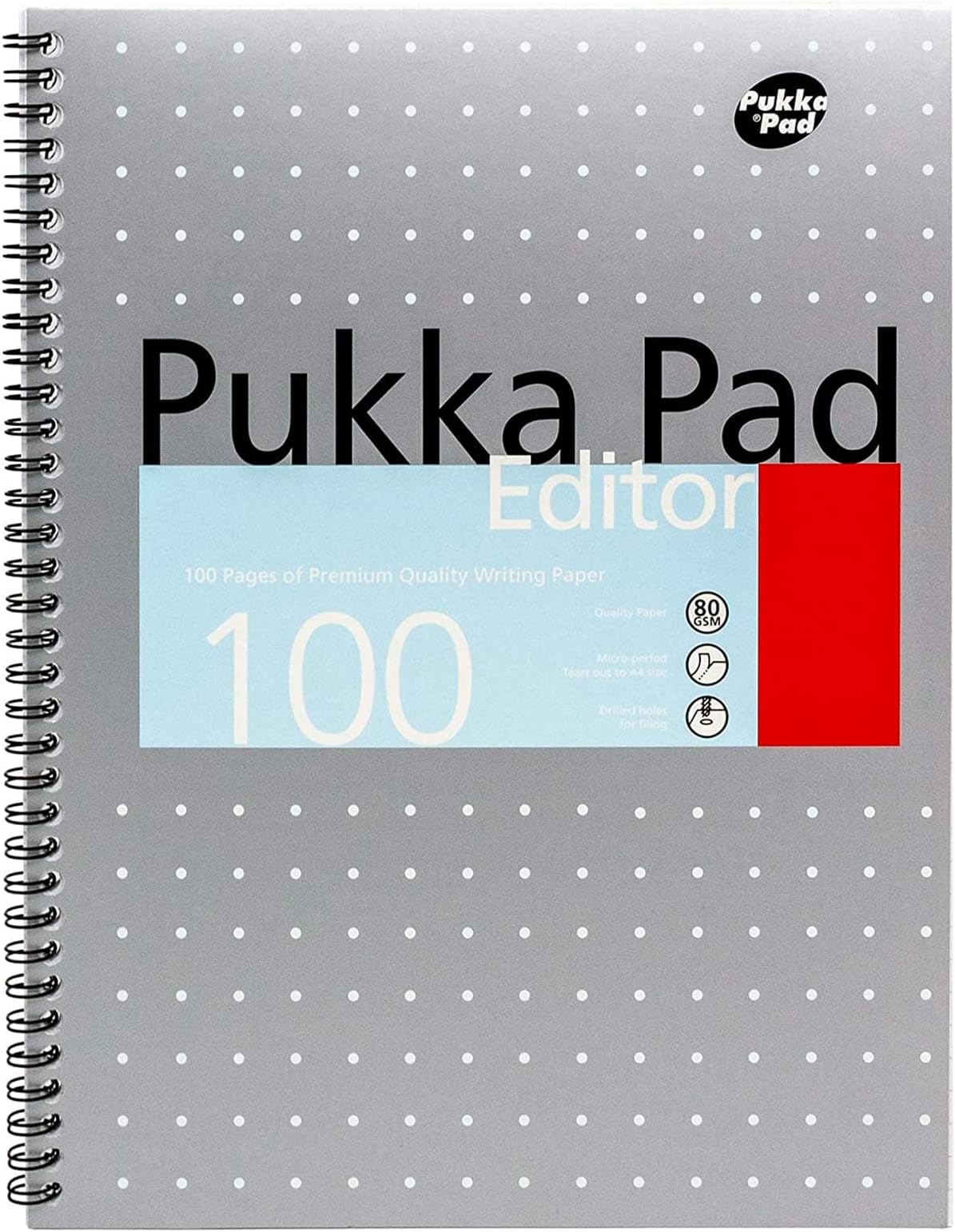 Pukka Pad A4 Size Single Lined Ruled Notebook 100 Pages Silver Metallic ...