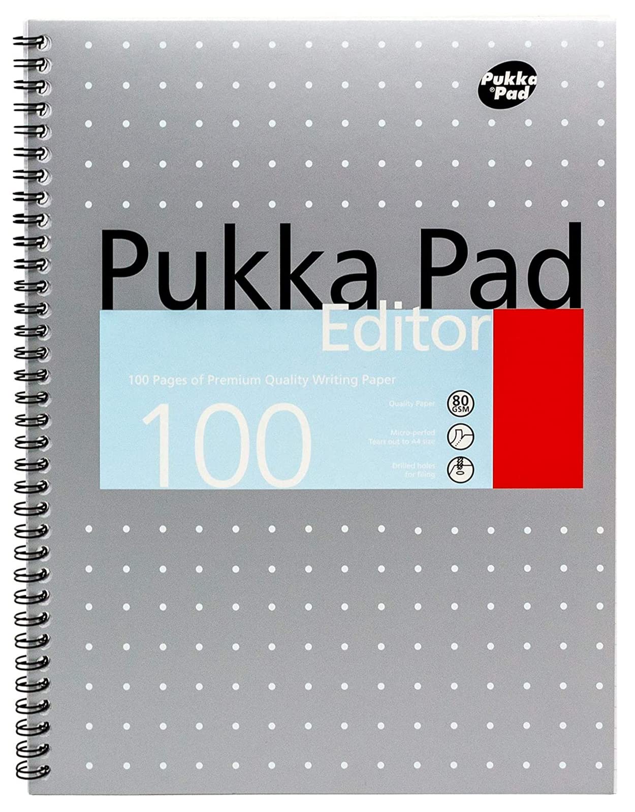 Pukka Pad A4 Size Single Lined Ruled Notebook 100 Pages Silver Metallic ...