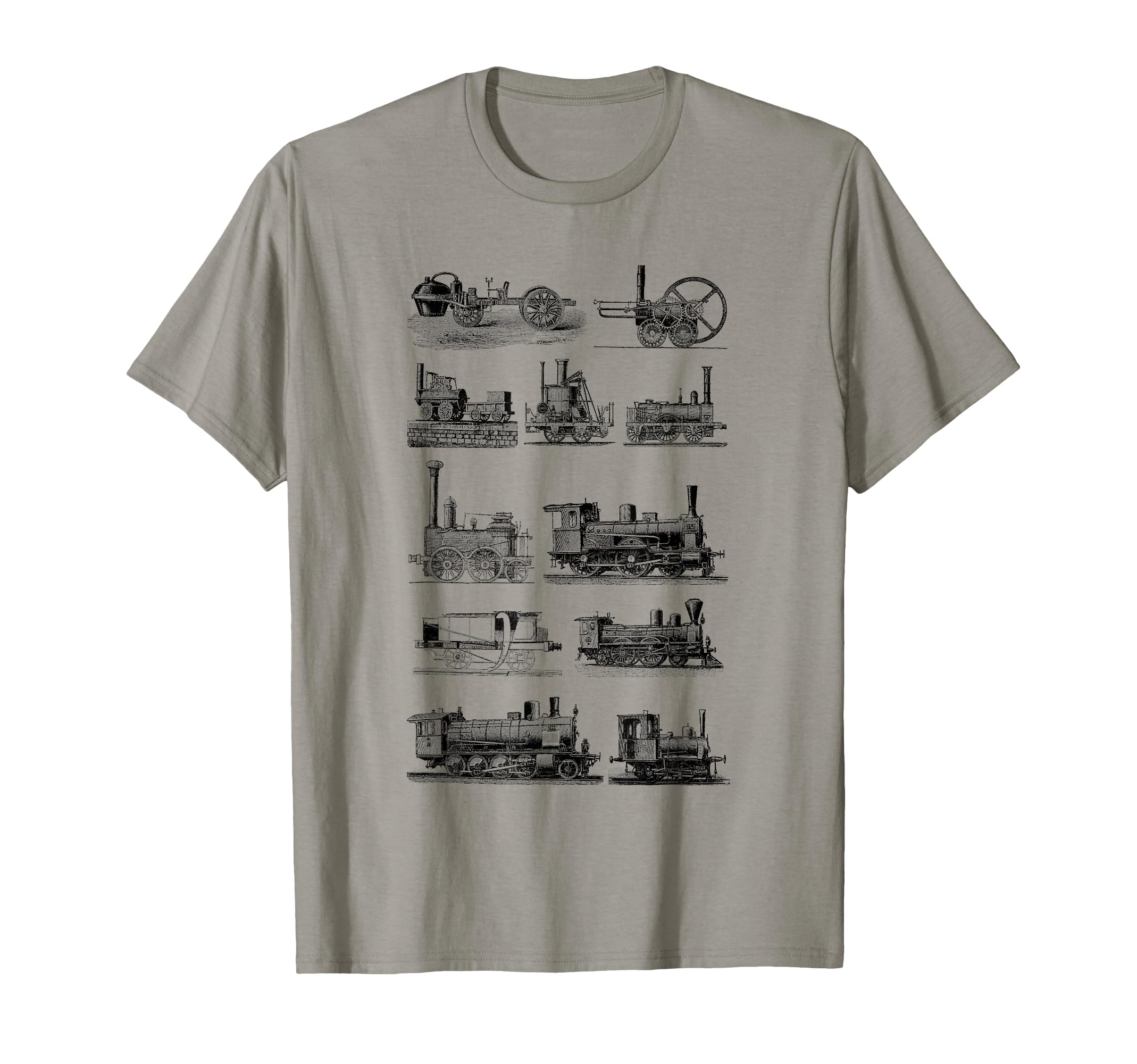 Amazon.com: Steam Engine Train T-Shirt. Steam Train Locomotive Tee T ...