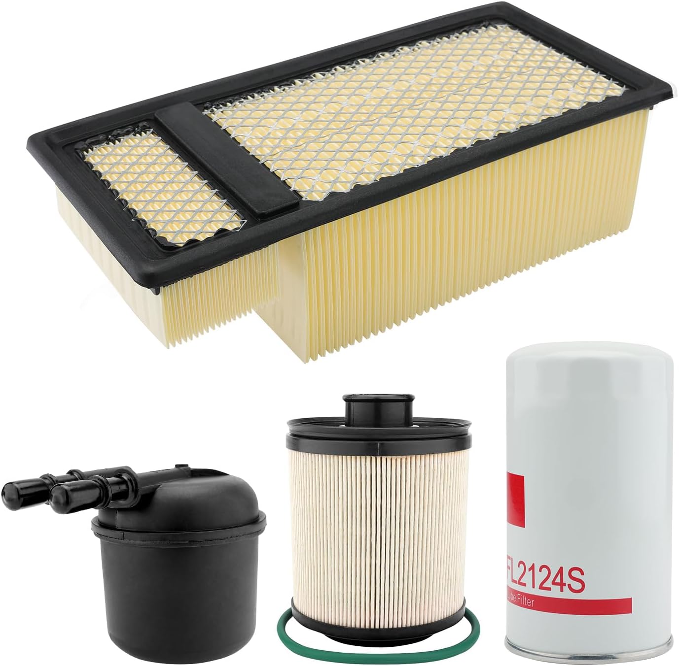 Amazon.com: 6.7L Engine Filter Kit, FL2124S Oil Filter FD4615 Fuel ...