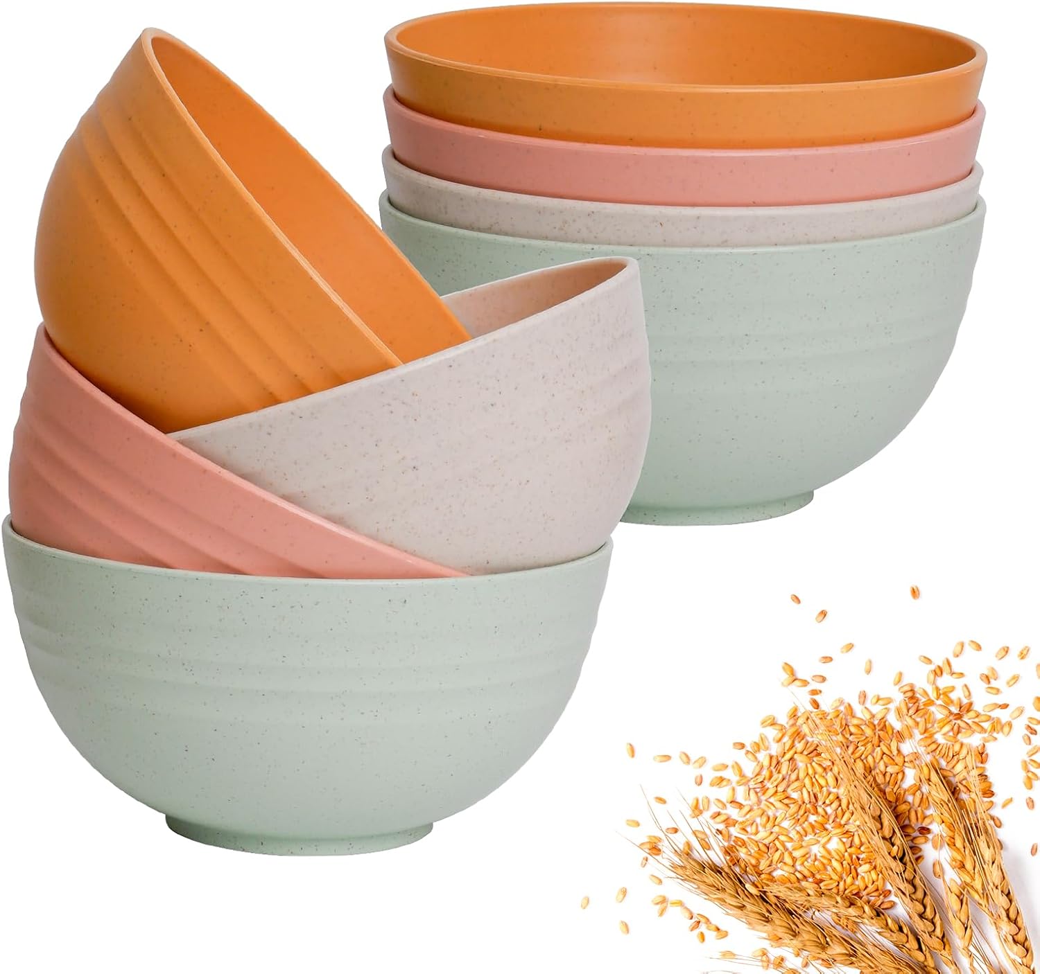 Amazon.com | TOUCHLIFE 26oz Unbreakable Cereal Bowls, Set of 8 - Microwave Safe & Dishwasher ...