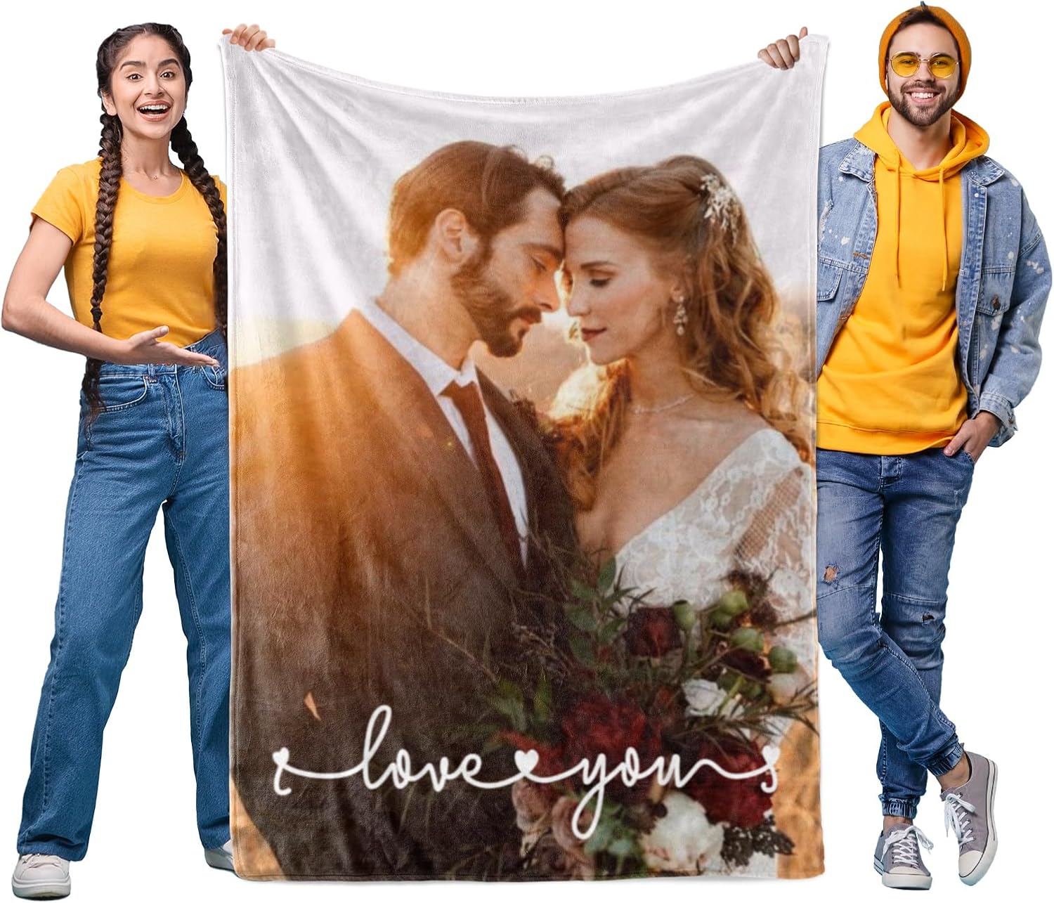 Amazon.com: YJtopee Custom Blanket with Picture Text Customized Blanket ...