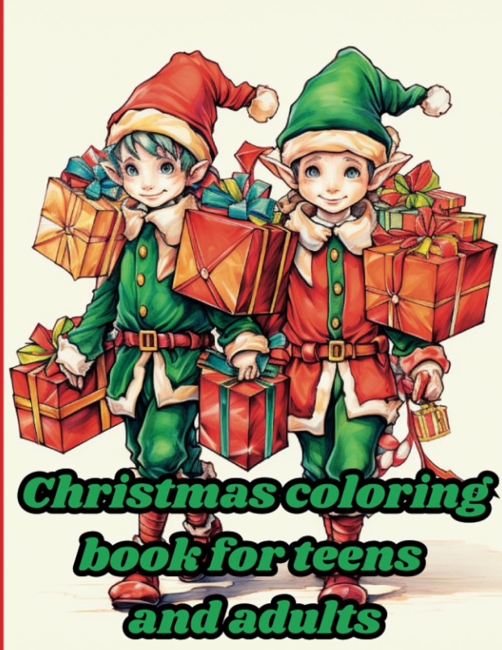 Christmas coloring book for teens and adults: Easy Cute and Relaxing ...
