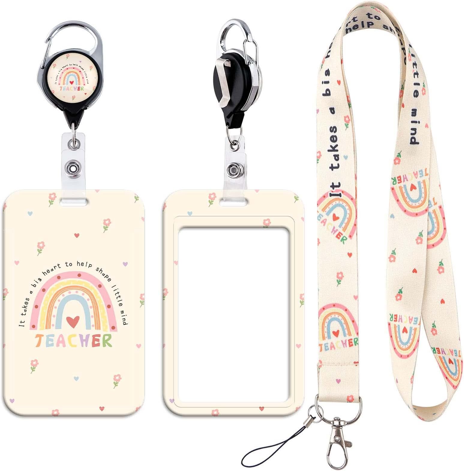 Amazon.com : Cute Teacher Lanyard with ID Badge Holder Retractable ...