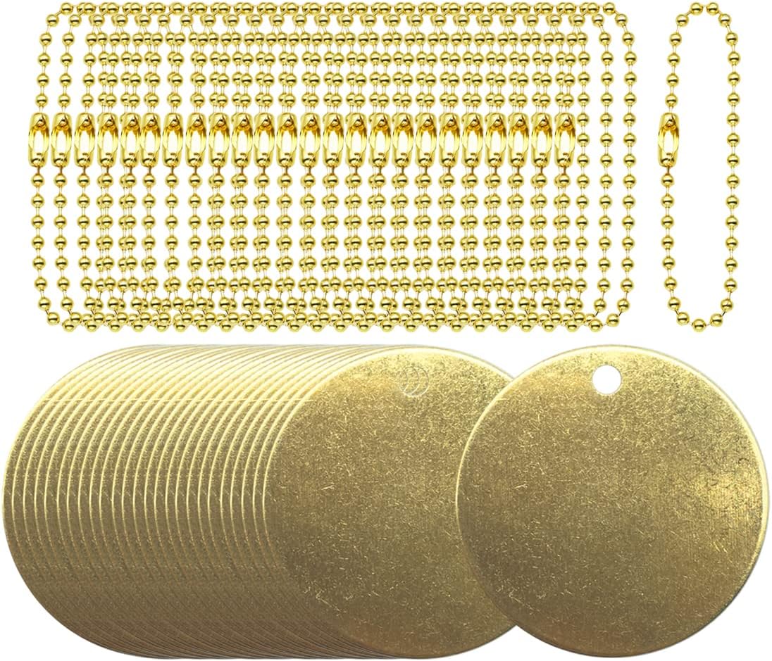 Amazon.com: ABBECIAO 50Pcs - 25Pcs 1.5" Brass Valve Tags Stamping Blank ...