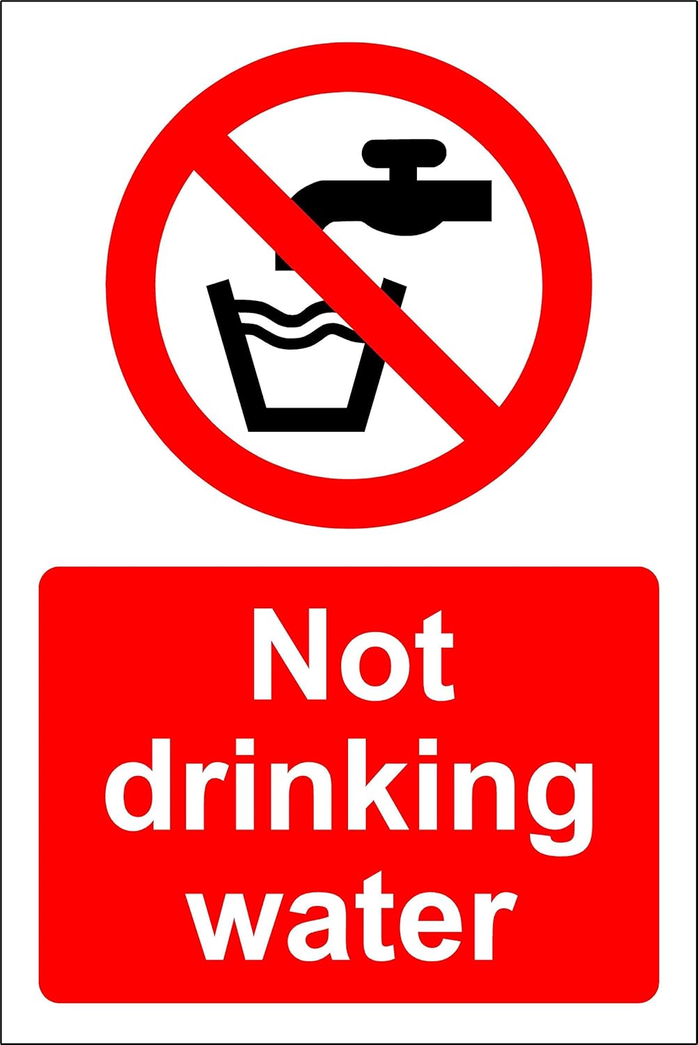 Not drinking water Safety sign - Self adhesive sticker 100mm x 75mm ...