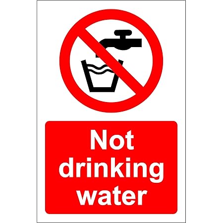 Pack of 12 - 60mm x 90mm Not drinking water self adhesive vinyl signs ...