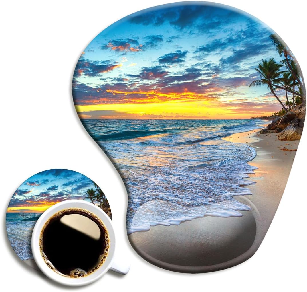 Amazon.com: DOOKE Ergonomic Mouse Pad with Wrist Support and Coaster ...