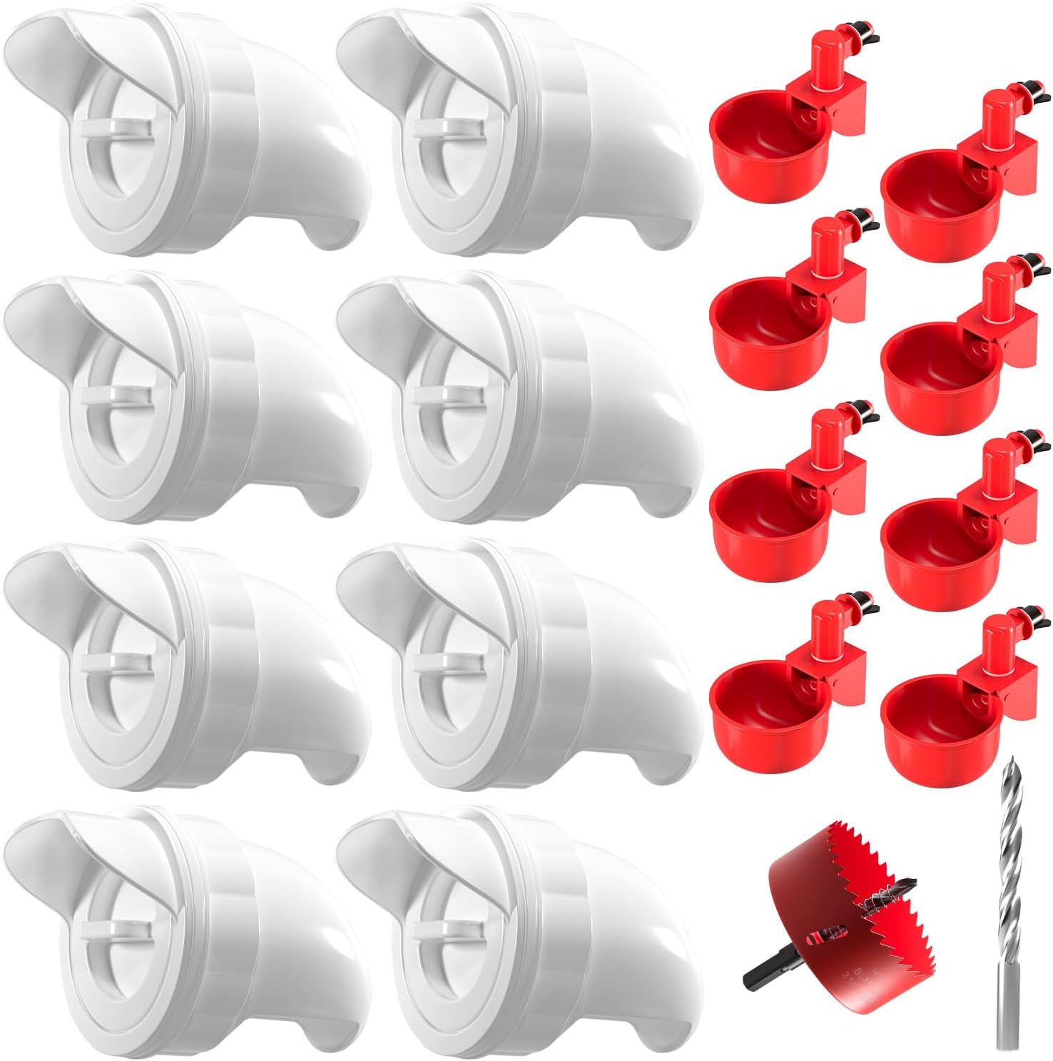 Amazon.com : 8 Port 6 Quart Quail & Chick Port Feeder NO Waste Feed ...