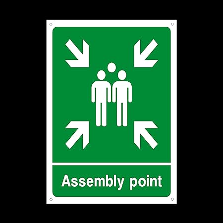 Fire Assembly Muster Point Plastic Sign with 4 Pre-Drilled Holes - Fire ...