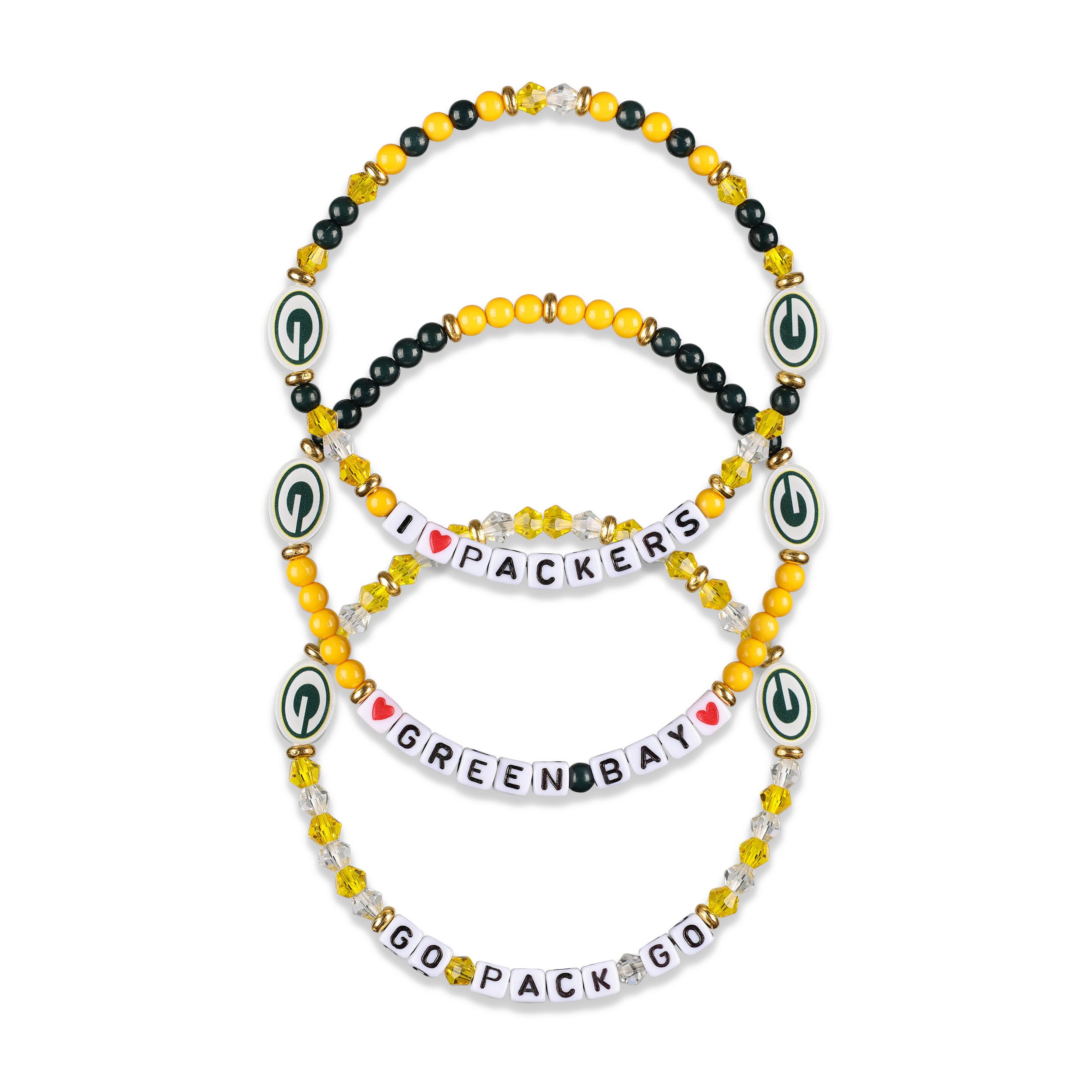 Snapklik.com : Green Bay Packers NFL 3 Pack Team Friendship Bracelet