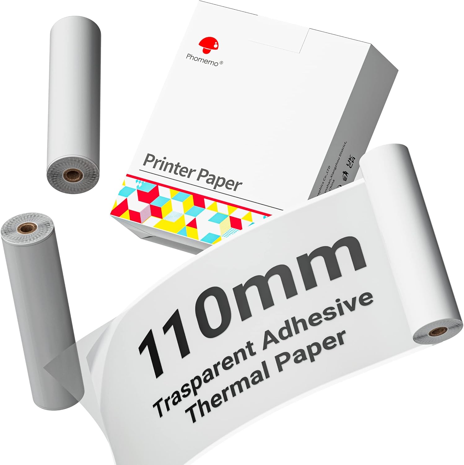 Amazon.com : Phomemo Adhesive Transparent Thermal Paper, Clear Adhesive ...