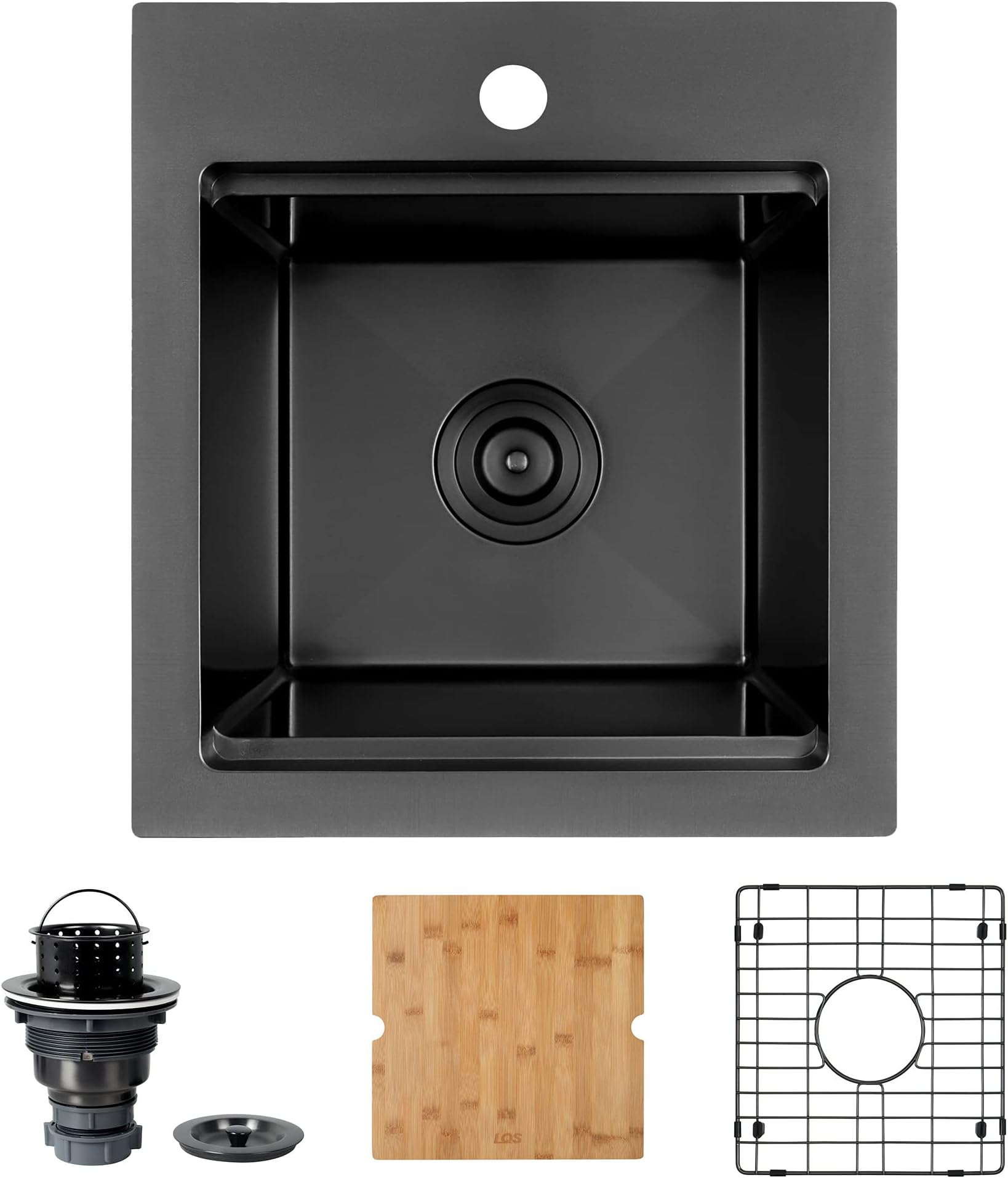 13 Black Drop In Small Kitchen Bar Sink, ZDHHT 13 x 15 x 8 Inches T304 ...