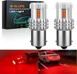 Amazon.com: GLOFE 1156 LED Brake Tail Light Bulbs Super Bright Red 7506 ...