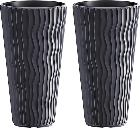 URBNLIVING Stunning Sandy Slim Large Plant Pot Flower Planters Indoor ...