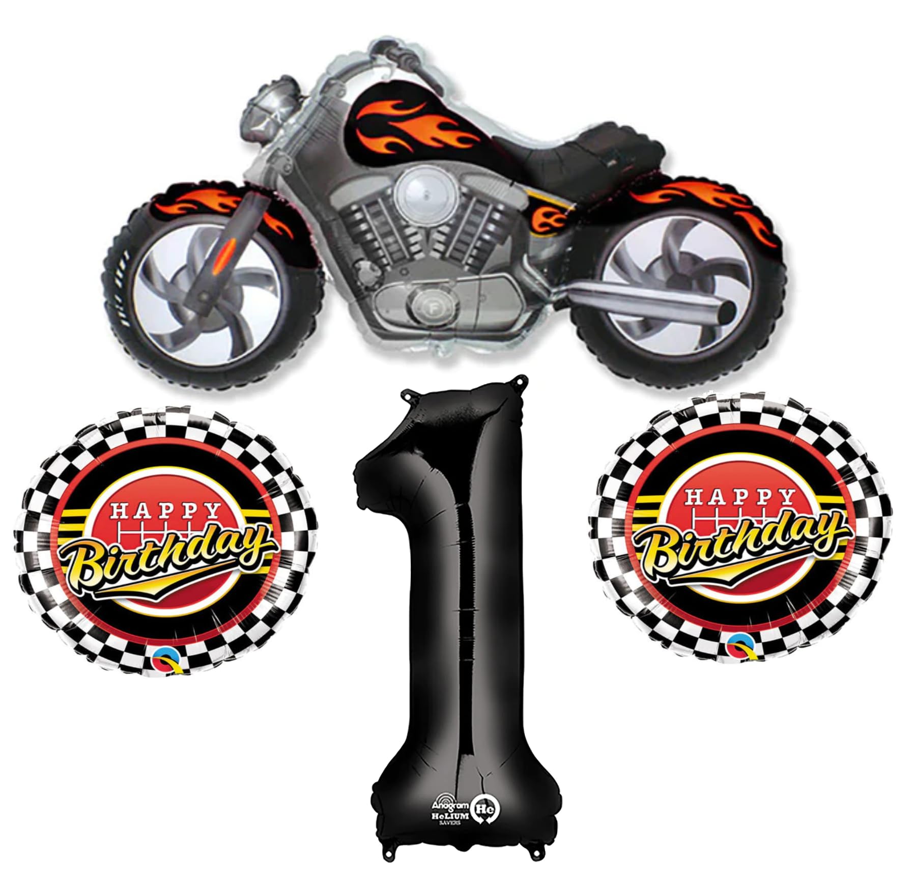 Amazon.com: 1st Birthday Custom Motorcycle Theme Racing Party Balloon ...