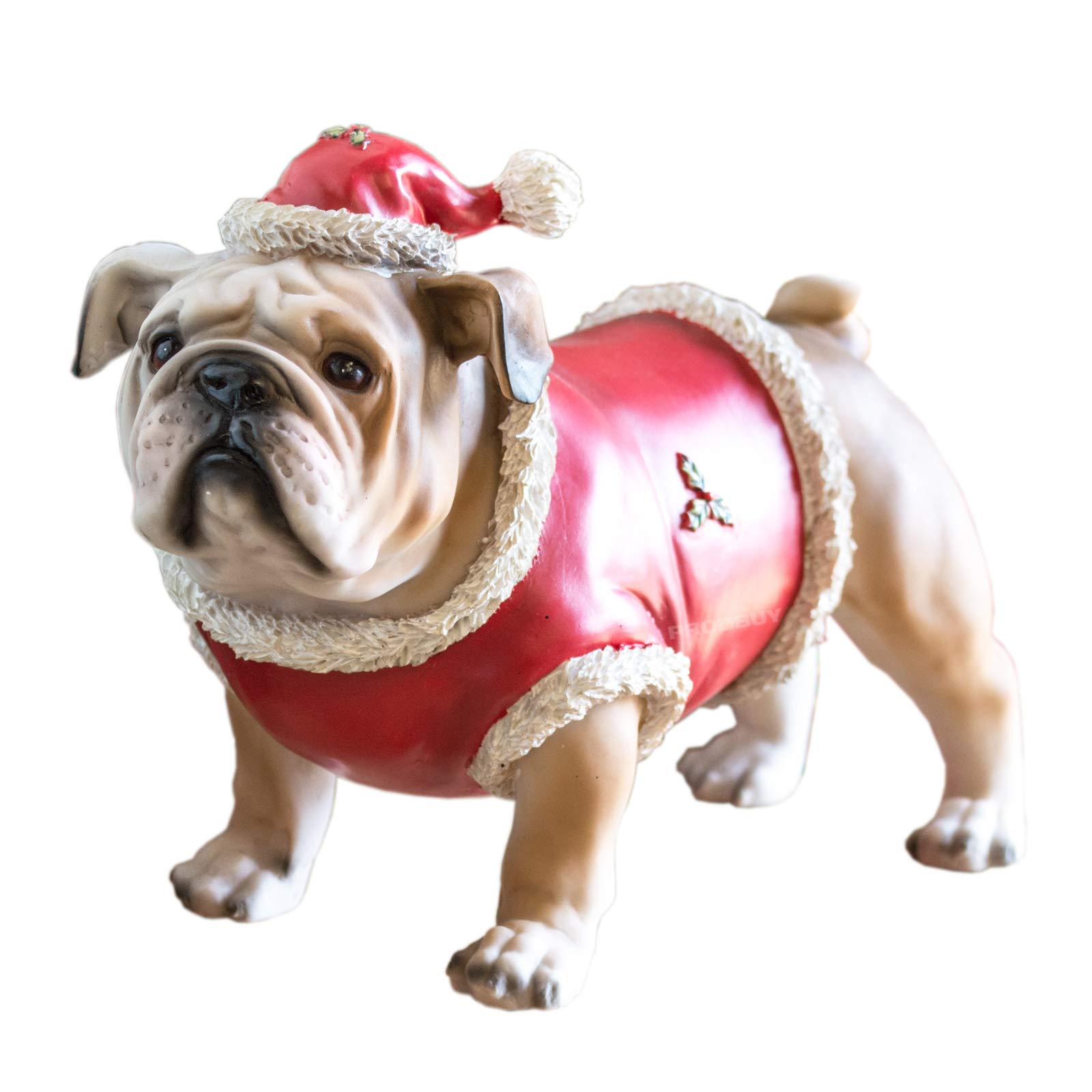 Prodbuy Christmas Bulldog Decorative Ornament Dog Statue Figure Gift ...