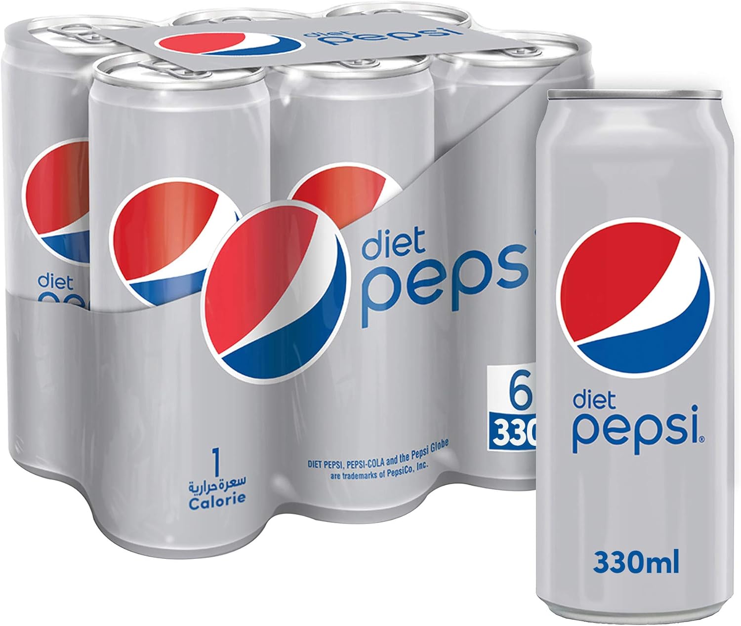 Diet Pepsi, Carbonated Soft Drink, Cans, 330 ml Pack of 6: Buy Online ...